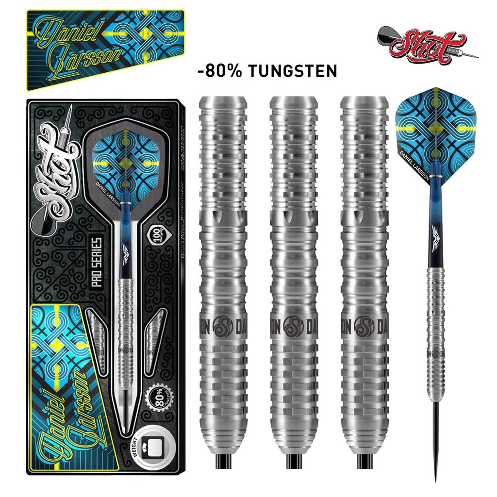 Shot Pro Series-Daniel Larsson Steel Tip Dart Set-80% Tungsten